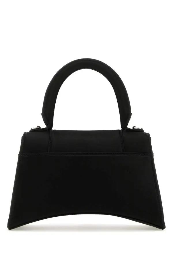Balenciaga Satin Hourglass Handbag - Black