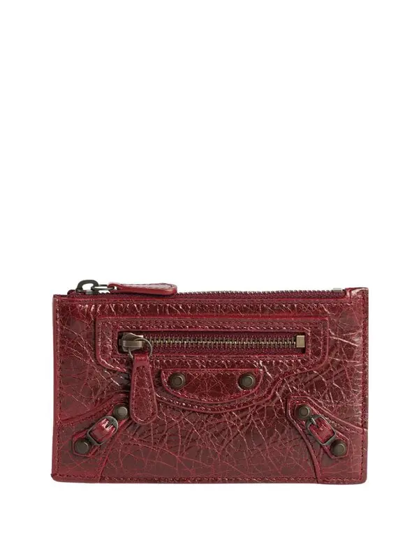 Balenciaga Le City Long Coin And Card Holder In Arena Leather - Red