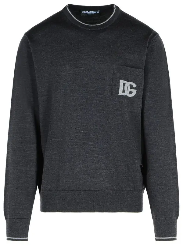 Dolce & Gabbana Grey Virgin Wool Sweater - Gray