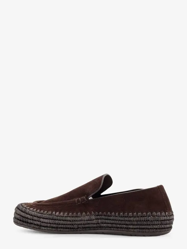 Loewe Rio Suede And Raffia Loafers