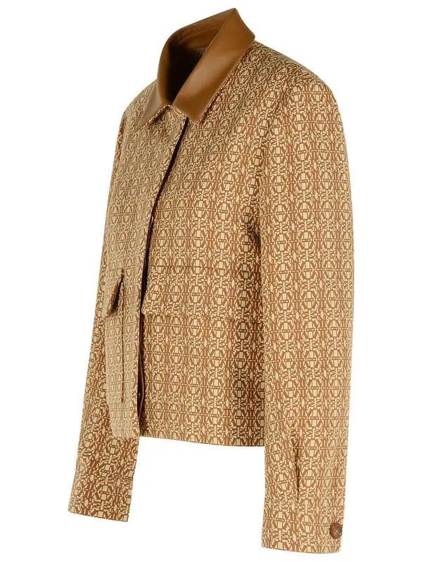 Max Mara Viborg' Camel Cotton Jacquard Jacket