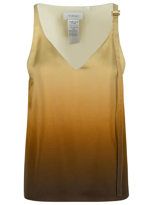 Sportmax Alcuno Gradient Silk Top - Cream