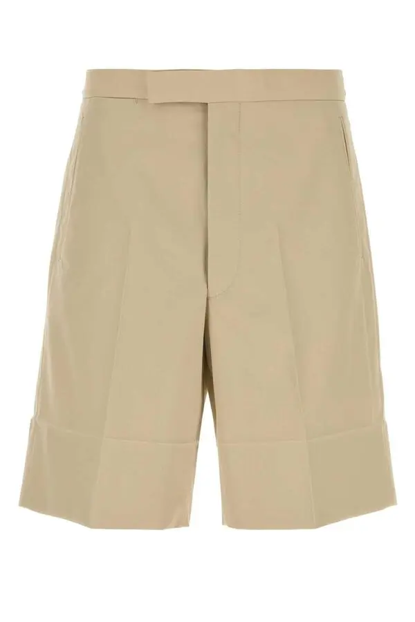 Prada Sand Cotton Bermuda Shorts - Brown