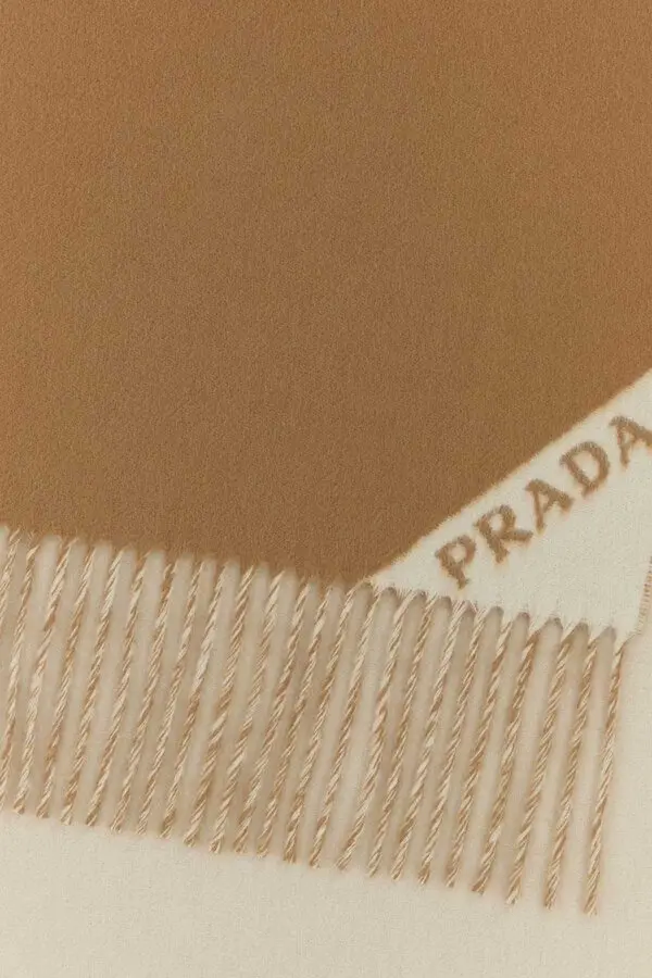 Prada Camel Cashmere Scarf