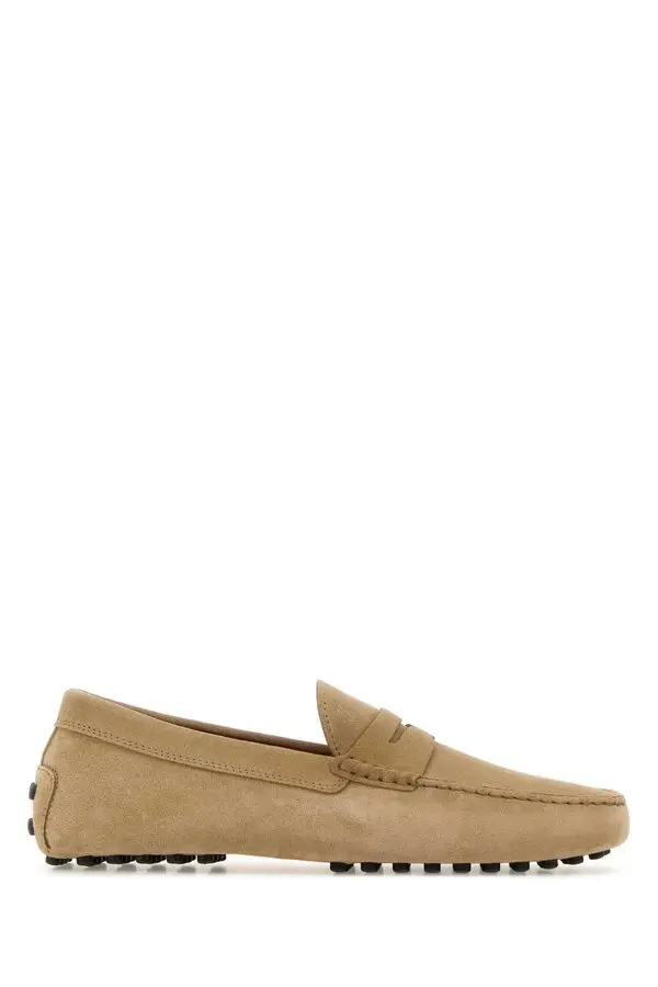 TOD'S Beige Suede Loafers - Brown