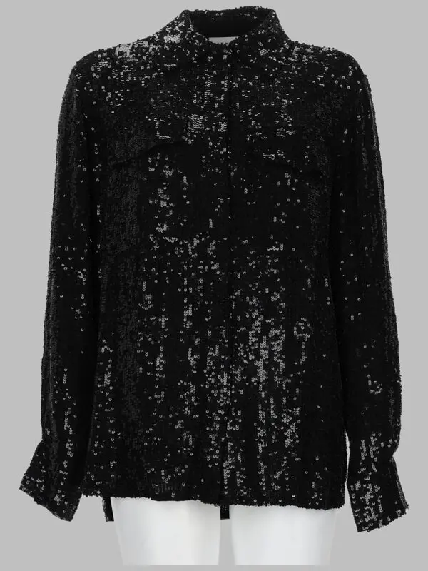 P.a.r.o.s.h Sequined Gadget Shirt - Black