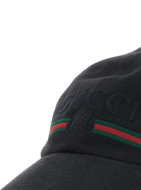 Gucci Cotton Embroidered Logo Hat