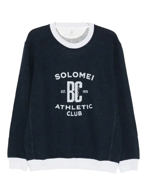 Brunello Cucinelli Logo Cotton Sweatshirt - Multicolor