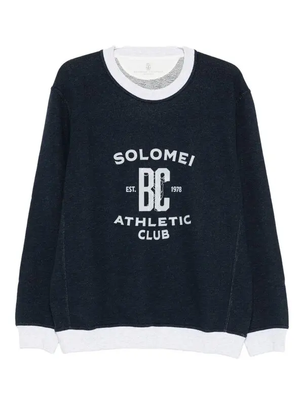 Brunello Cucinelli Logo Cotton Sweatshirt - Multicolor