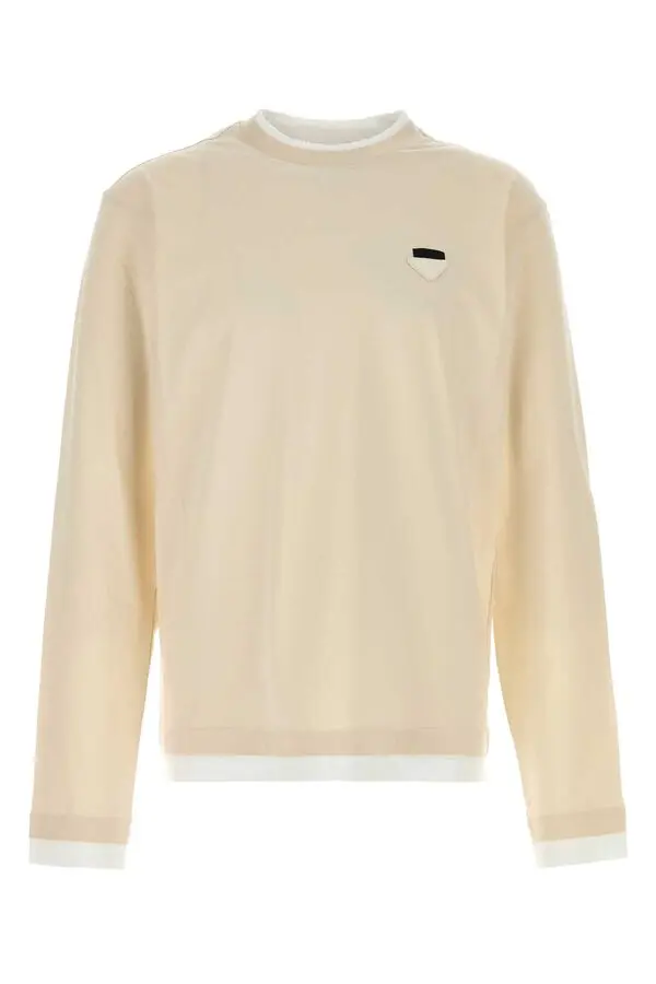 Prada Sand Cotton T-shirt
