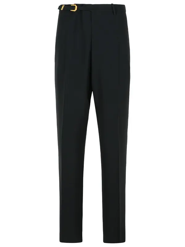 Versace Virgin Wool Blend Patalone - Black