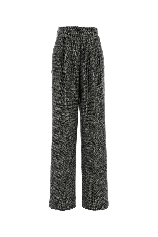 Dolce & Gabbana Embroidered Stretch Wool Blend Pant - Multicolor