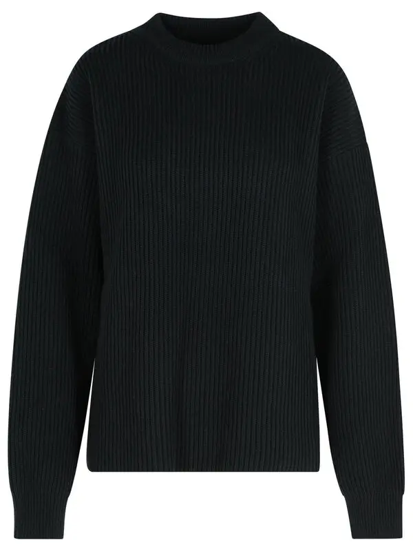 JIL SANDER Wool Crew Neck Sweater - Black