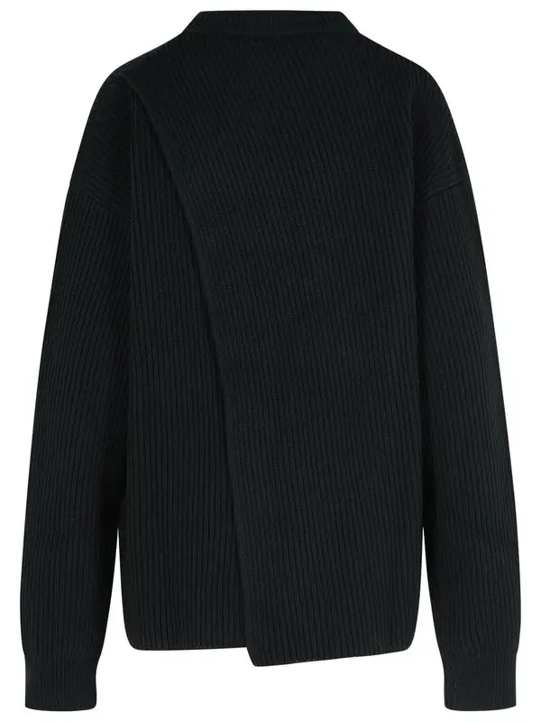 JIL SANDER Wool Crew Neck Sweater - Black