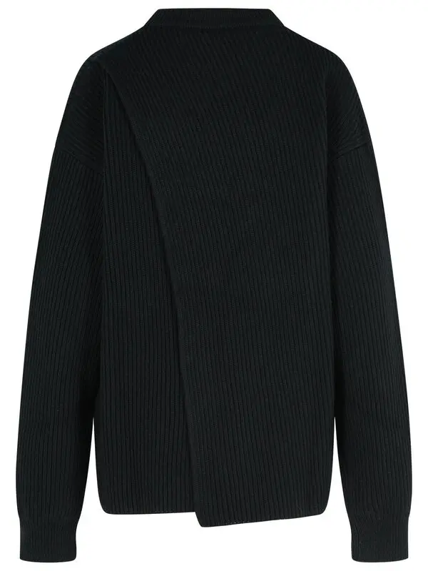 JIL SANDER Wool Crew Neck Sweater - Black