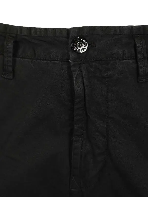 Stone Island Cargo Trousers In Broken Cotton Twill - Black