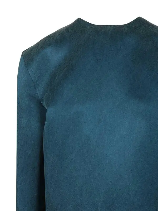Saint Laurent Stonewashed Silk Satin Boxy Dress