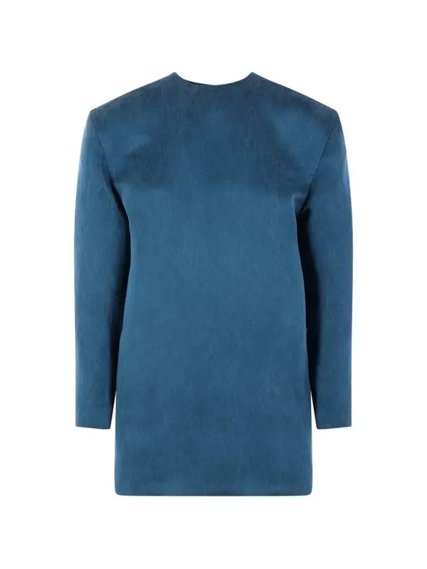 Saint Laurent Stonewashed Silk Satin Boxy Dress
