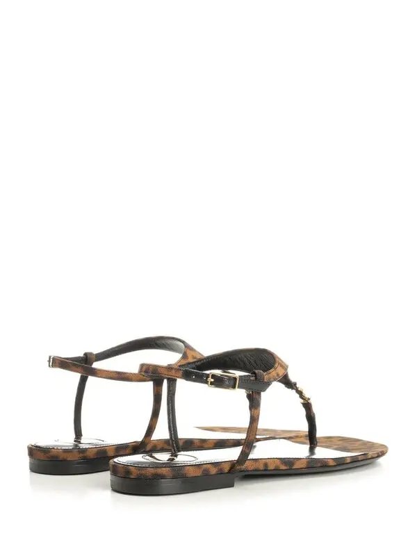 Saint Laurent Flat Leopard-print Sandals