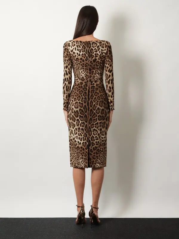 Dolce & Gabbana Animal Print Midi Dress - Multicolor