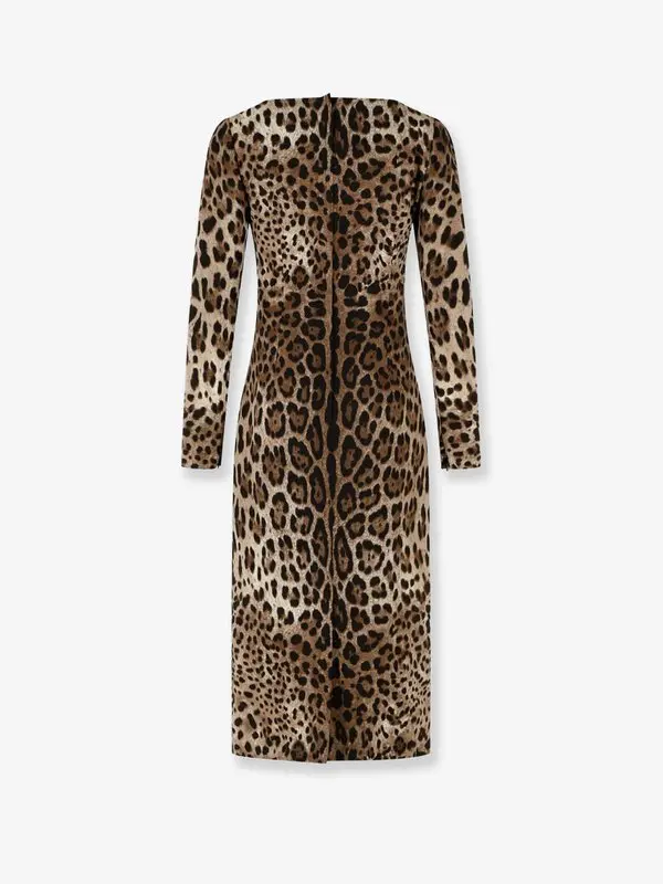 Dolce & Gabbana Animal Print Midi Dress - Multicolor