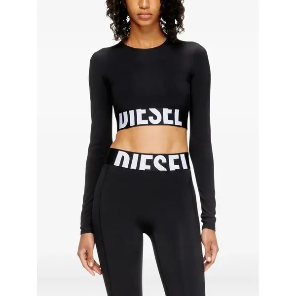 DIESEL® Long Sleeve Crop Top - Black