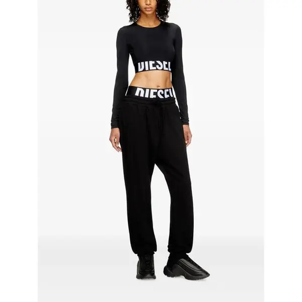 DIESEL® Long Sleeve Crop Top - Black