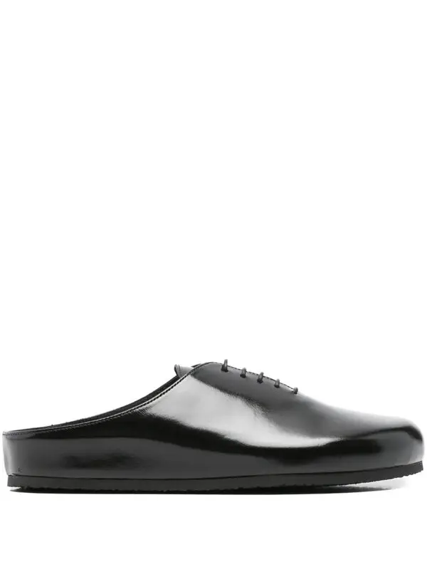 Jacquemus Patent Leather Derby Mules - Black