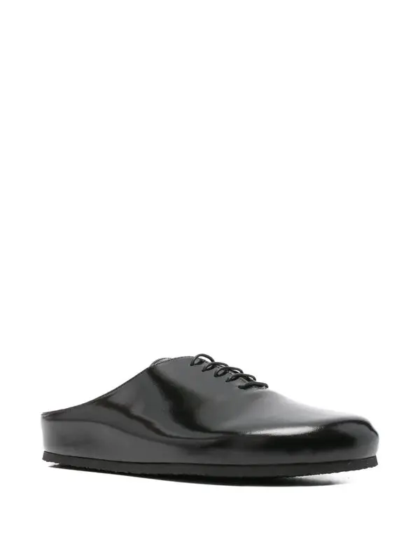 Jacquemus Patent Leather Derby Mules - Black