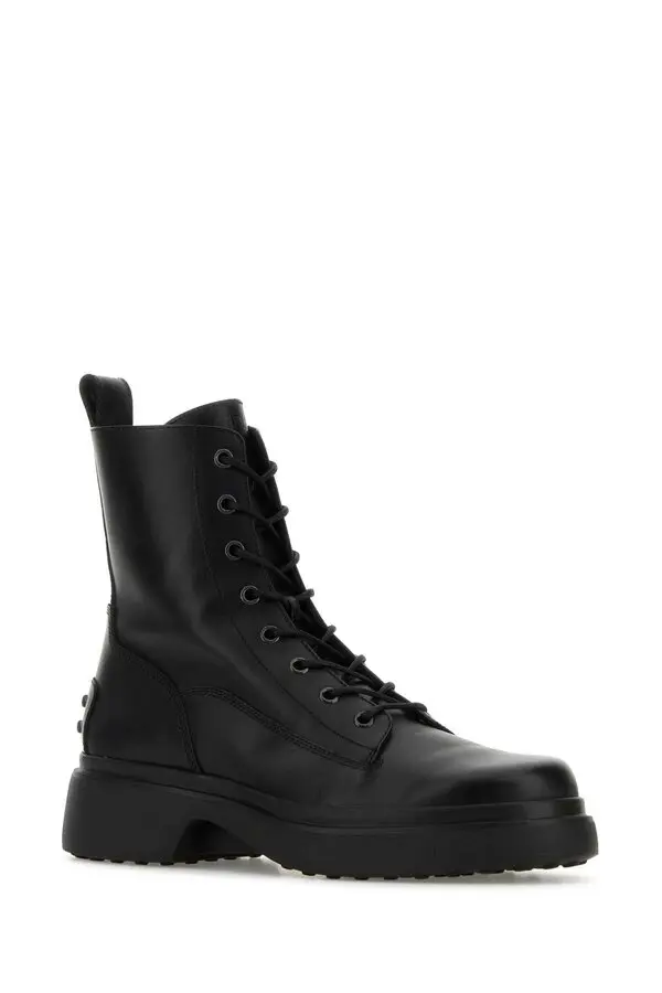 TOD'S Leather Ankle Boots - Black