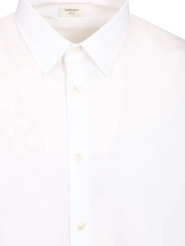 Saint Laurent Cassandre Shirt In Stretch Cotton Poplin