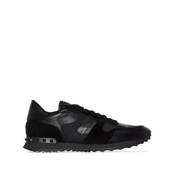 Valentino Garavani Camouflage Rockrunner Low-top Sneakers - Black