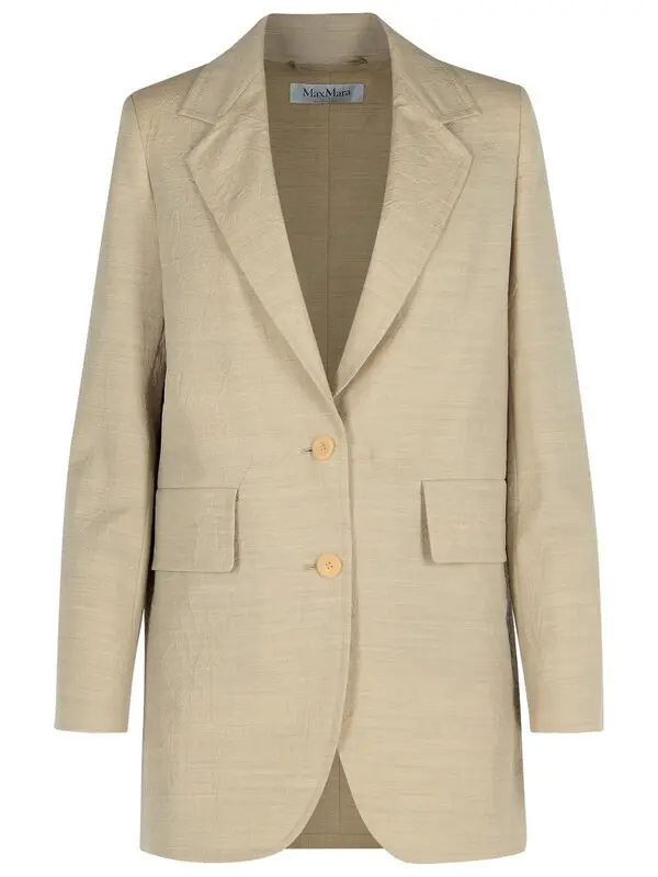 Max Mara Acacia' Beige Virgin Wool Jacket