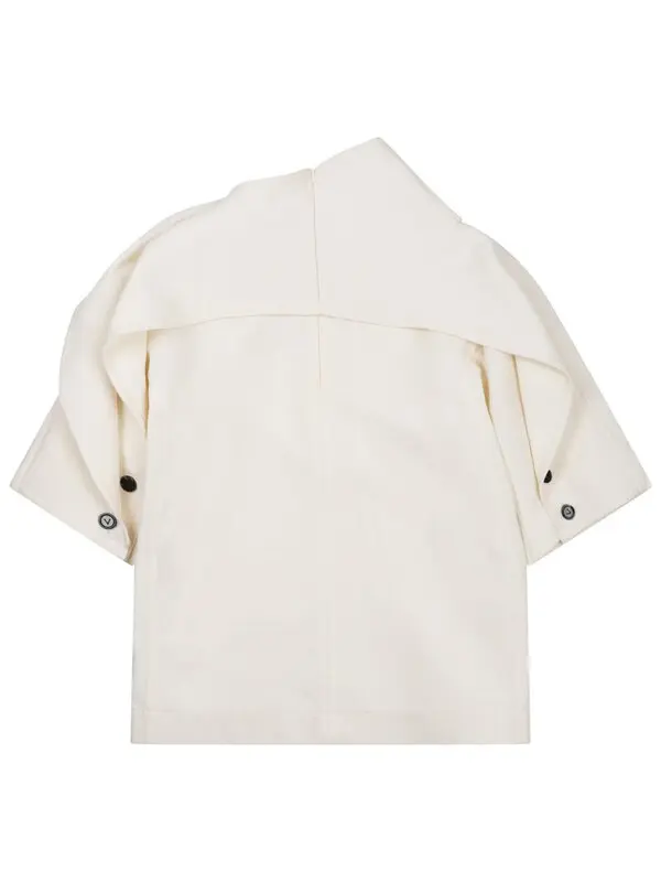 Bottega Veneta Asymmetrical Wool Top - Cream