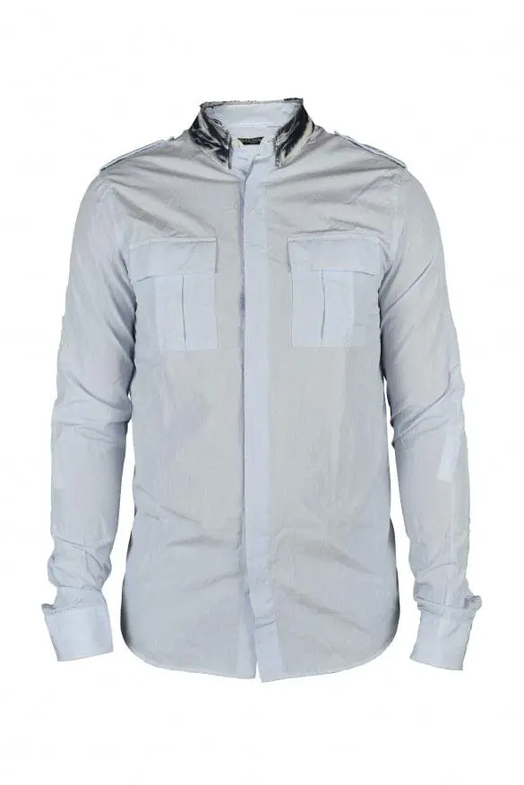 Balmain Shirt With Denim Collar