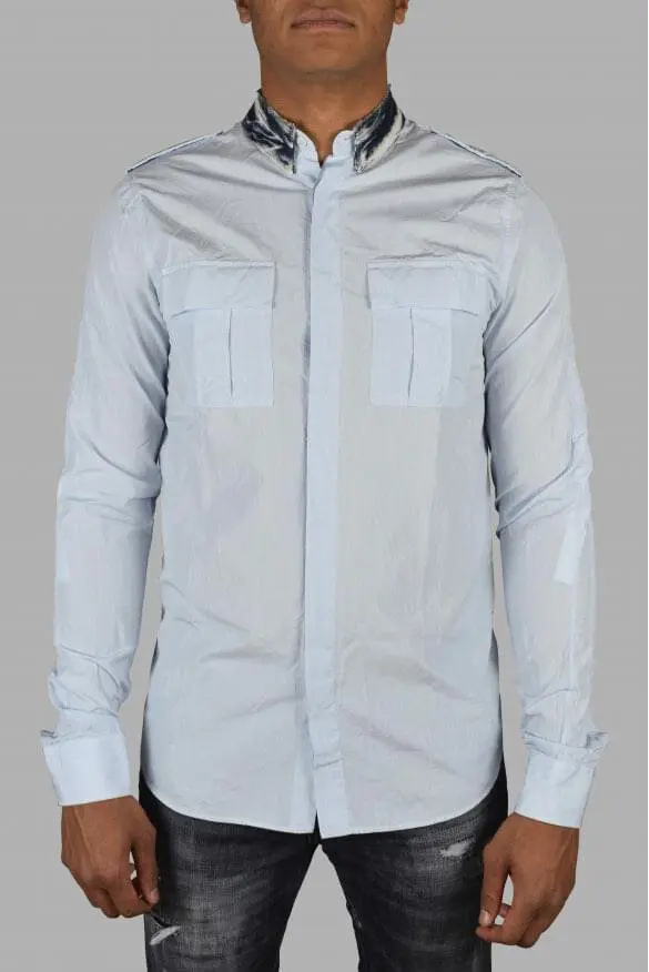 Balmain Shirt With Denim Collar