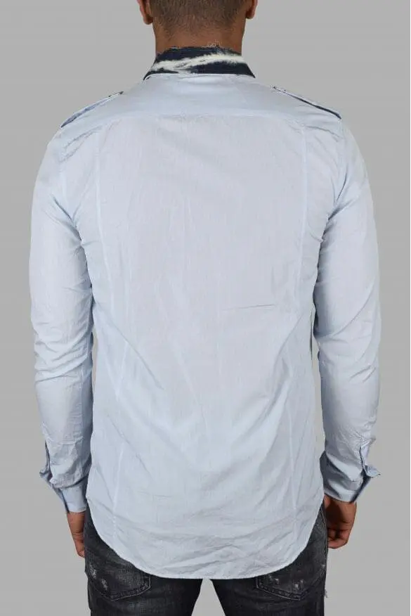 Balmain Shirt With Denim Collar