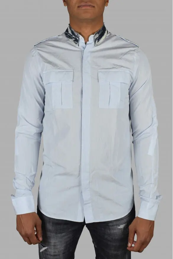 Balmain Shirt With Denim Collar