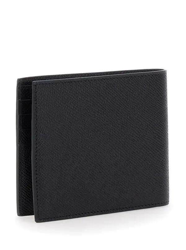 FERRAGAMO Bi-fold Wallet 'micro Gancini' With Grained Leather Logo