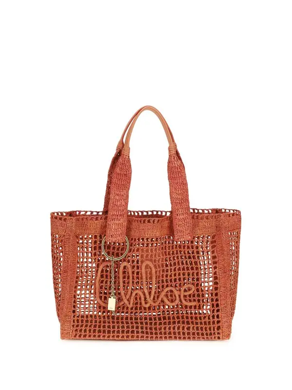 Chloé East-west Summer Banana Raffia Tote Bag - Red
