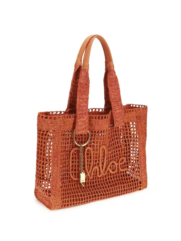 Chloé East-west Summer Banana Raffia Tote Bag - Red