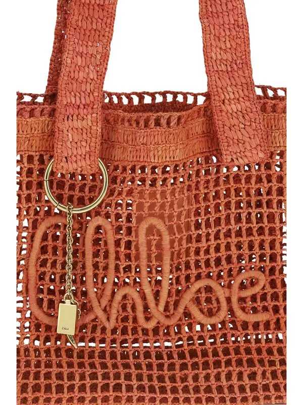 Chloé East-west Summer Banana Raffia Tote Bag - Red
