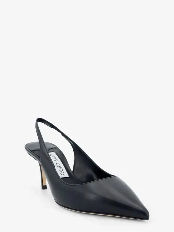 JIMMY CHOO Love 65 Leather Slingback Decollete - Black