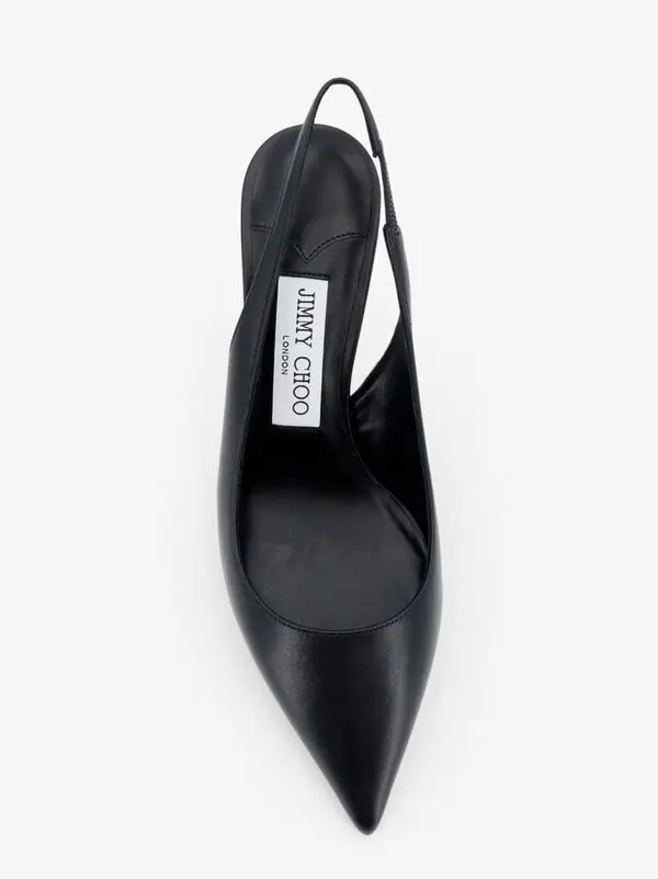JIMMY CHOO Love 65 Leather Slingback Decollete - Black
