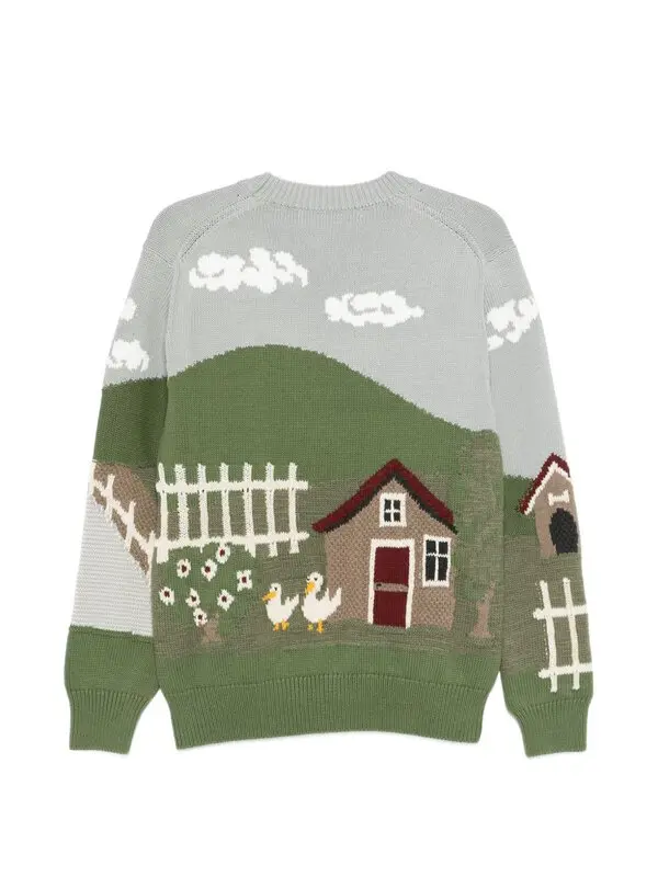 Junya Watanabe Printed Cotton Crewneck Sweater