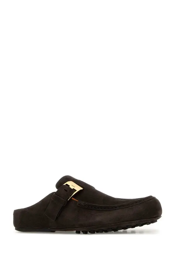 TOD'S Dark Suede Slippers