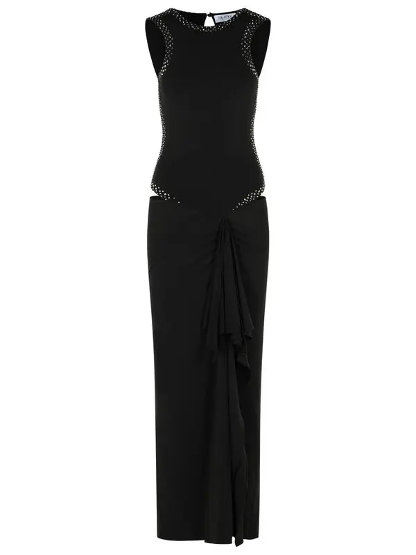 Attico Acetate Blend Embellished Dress - Black