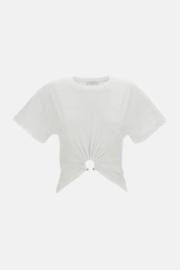 Rabanne Pierced Cropped T-shirt - Multicolor