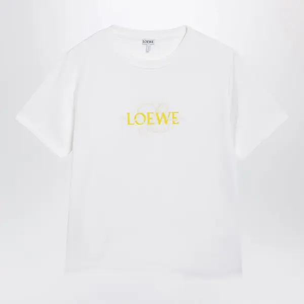 Loewe Cotton T-shirt With Embroidered Logo - White