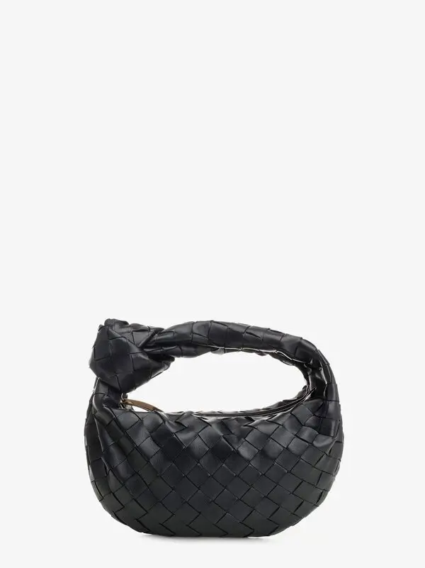 Bottega Veneta Mini Jodie Leather Handbag With Intrecciato Motif - Multicolor
